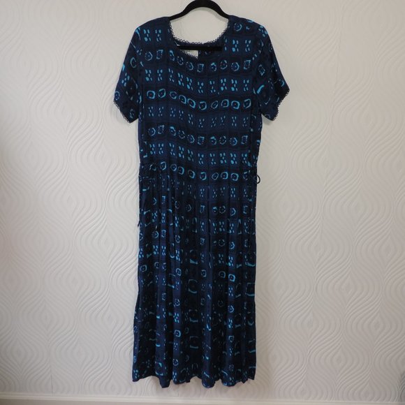 Sarah Elizabeth | Dresses | Vintage Sarah Elizabeth Blue Tie Dye Ikat ...